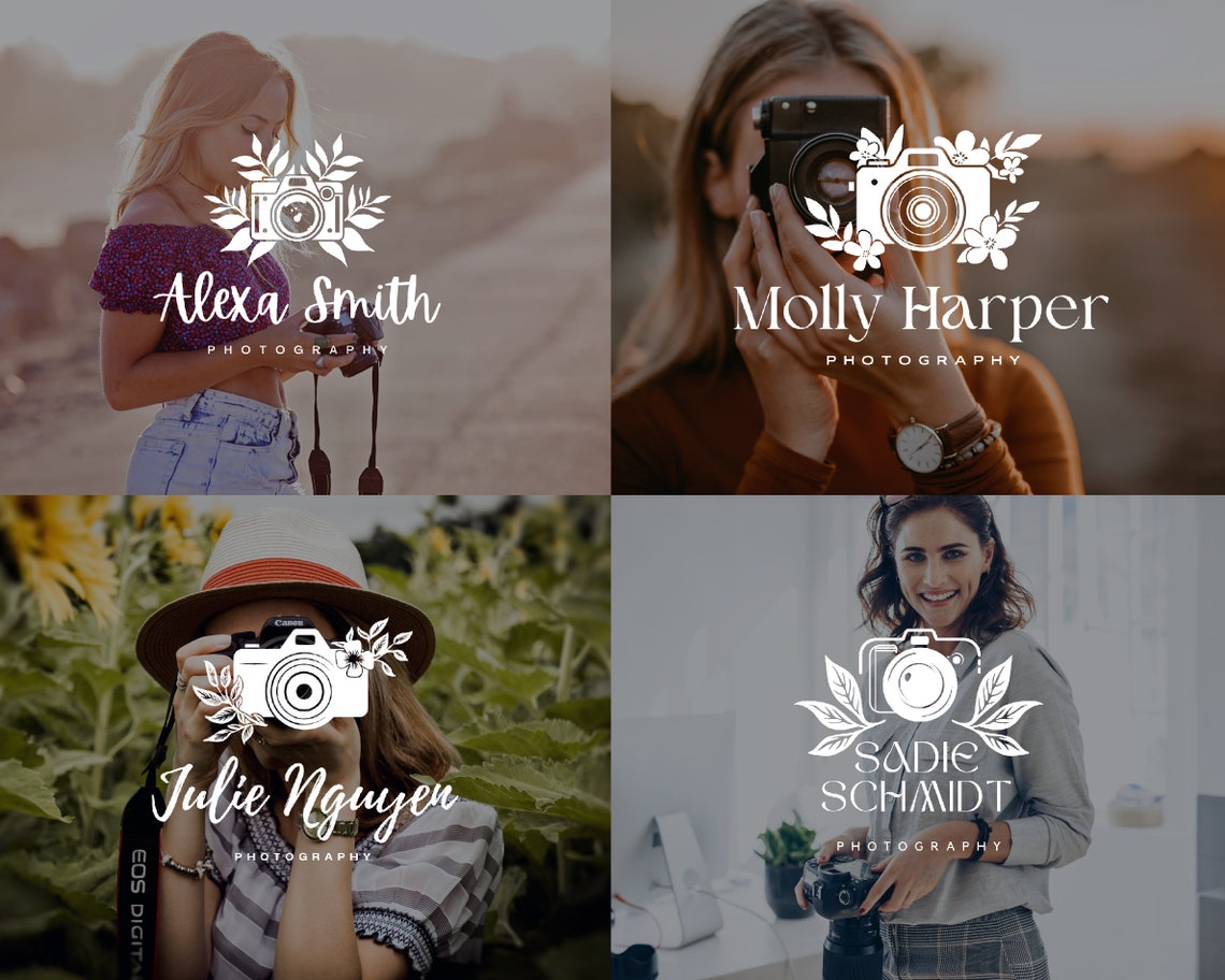 Editable Photography Logo Design, DIY Modern Canva Logo, Custom Logo ...