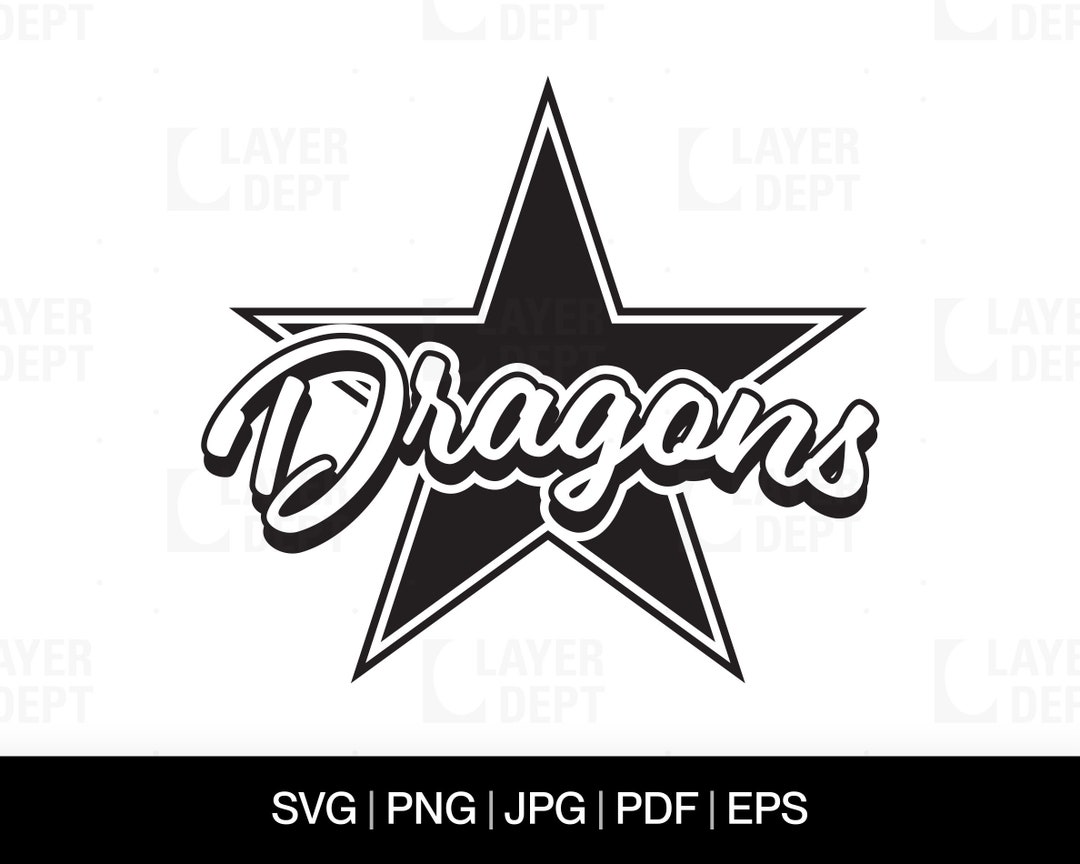 Dragons Star SVG Dragon Shirts Dragon Mascot SVG Dragon - Etsy