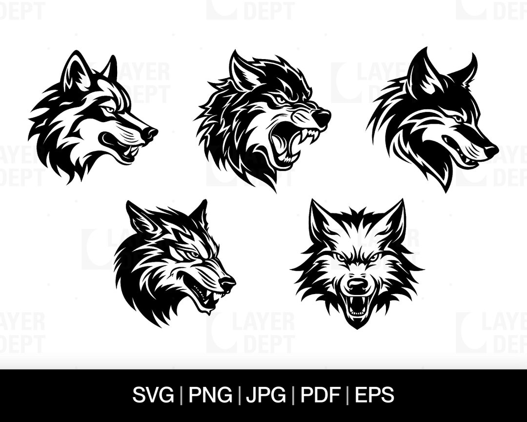 Wolves Heads SVG Wolf Shirts Wolf Mascot SVG Wolf Clipart - Etsy