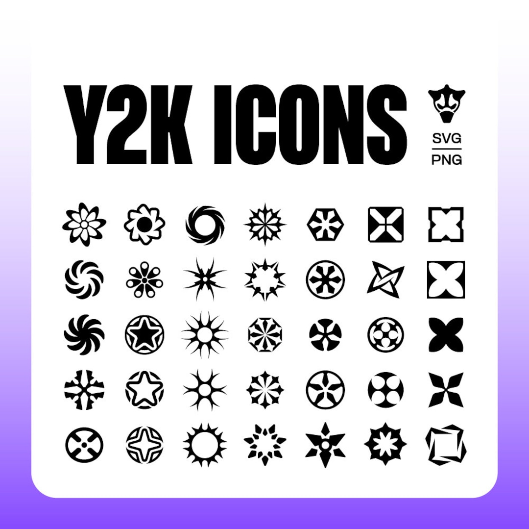 Y2K Custom Icons Y2K Elements Retro Futuristic Y2K Icon Streetwear ...