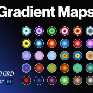 Photoshop Gradient Maps Pack 30 Hand-picked Color Gradients, .GRD Files ...