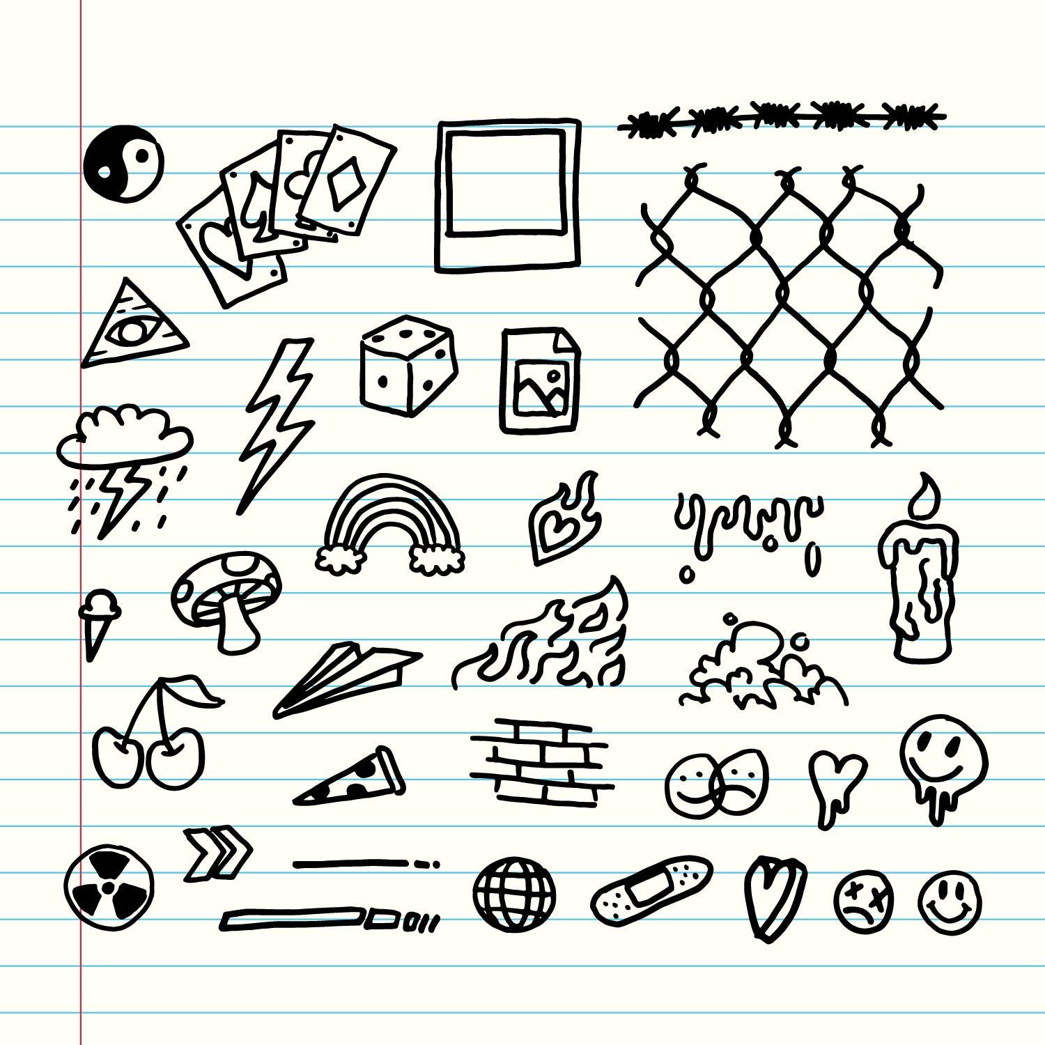 Hand Drawn Custom Icons Doodle Drawing Icons Y2K Custom Icons Y2K ...