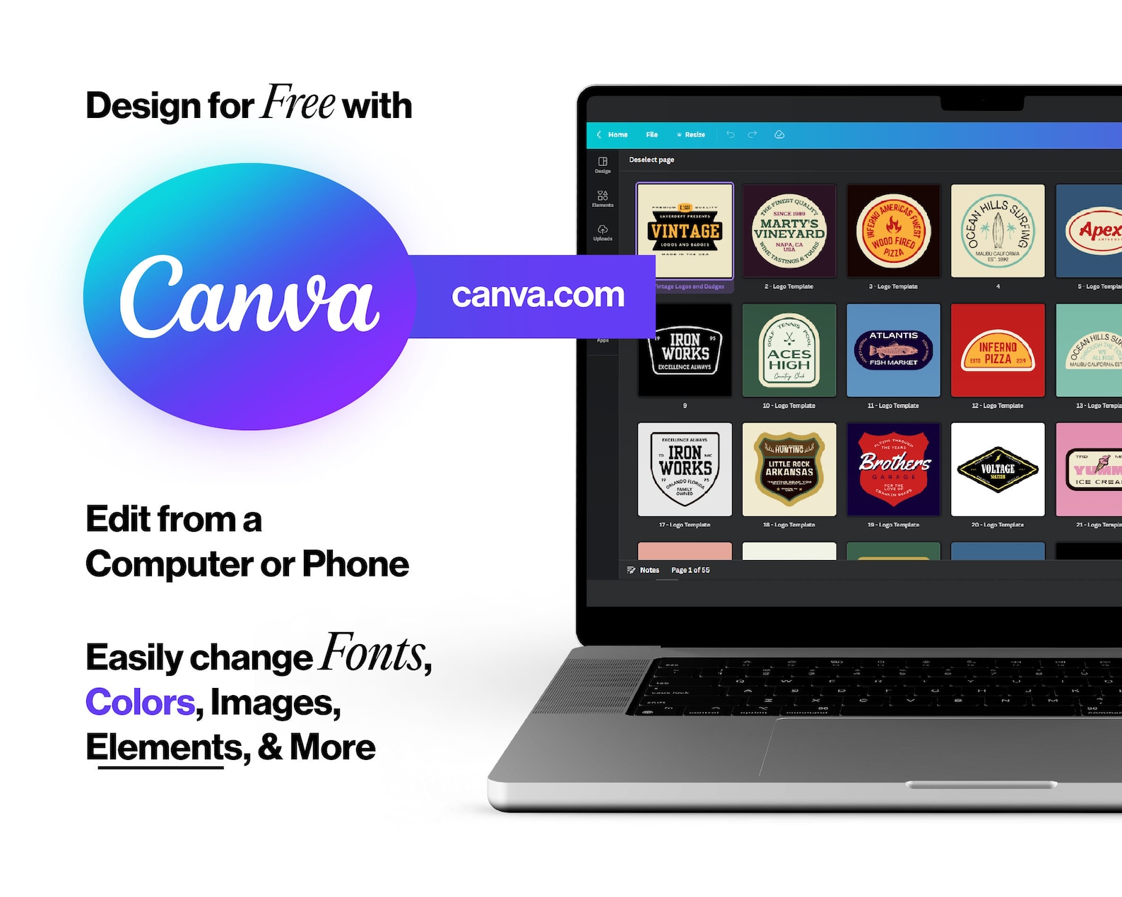 Editable Photography Logo Design, DIY Modern Canva Logo, Custom Logo ...