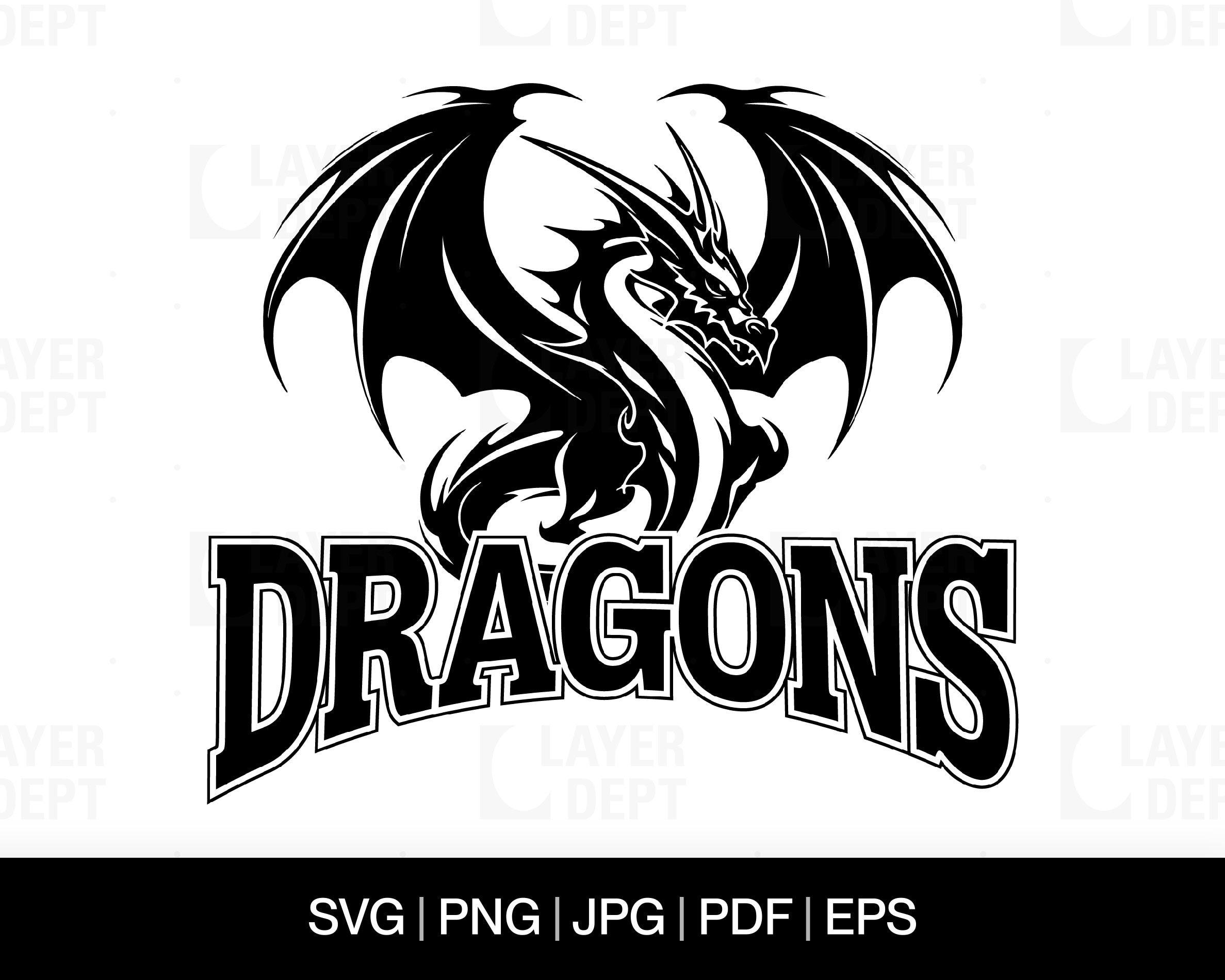 Dragon Mascot SVG: School Spirit Shirt Design (digital Files) - Etsy