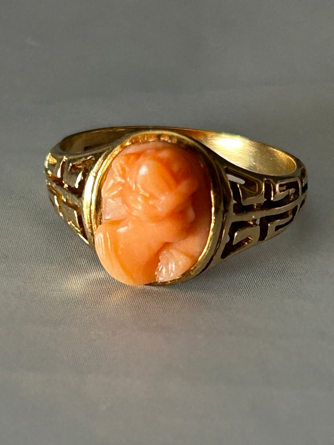 Antique 10k Cameo Ring - Etsy