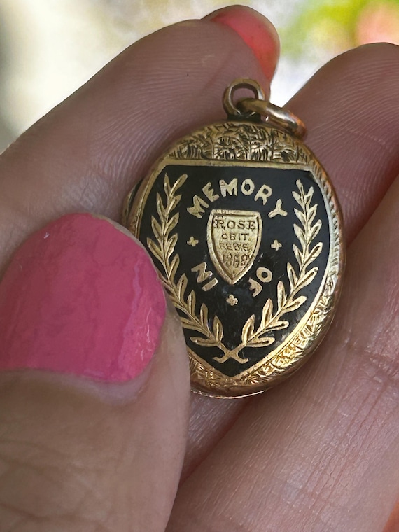 Antique Victorian 15ct In Memory Of Enamel Mouring Lo… - Gem