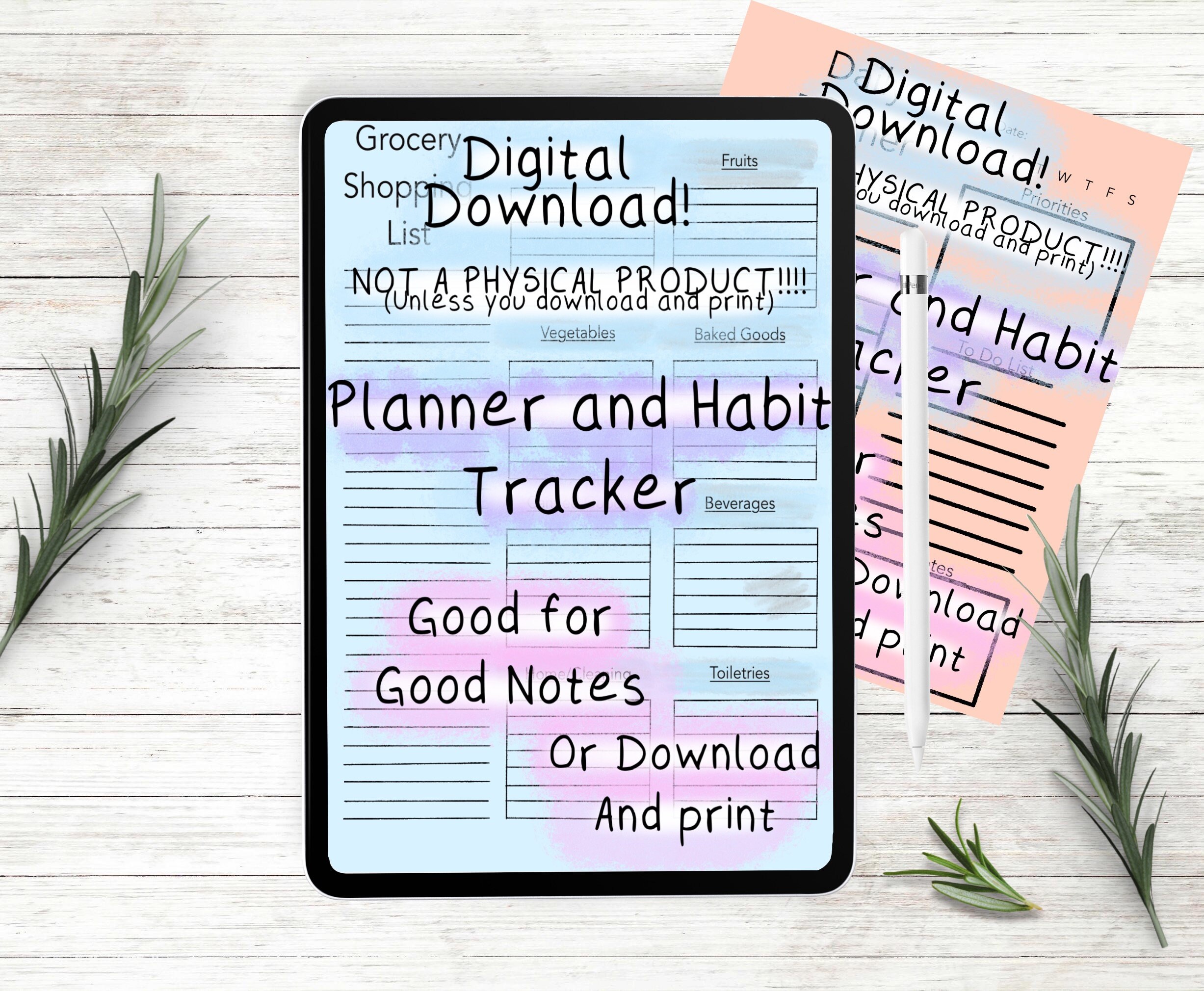 Digital Planner and Book Journal Bundledigital, Digital File, Goodnotes ...