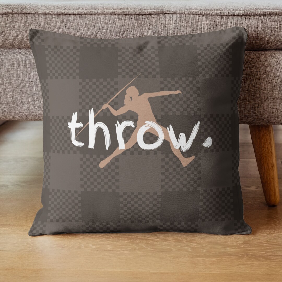 Javelin Thrower Faux Suede Square Throw Pillow | Unique and Cute Gift ...