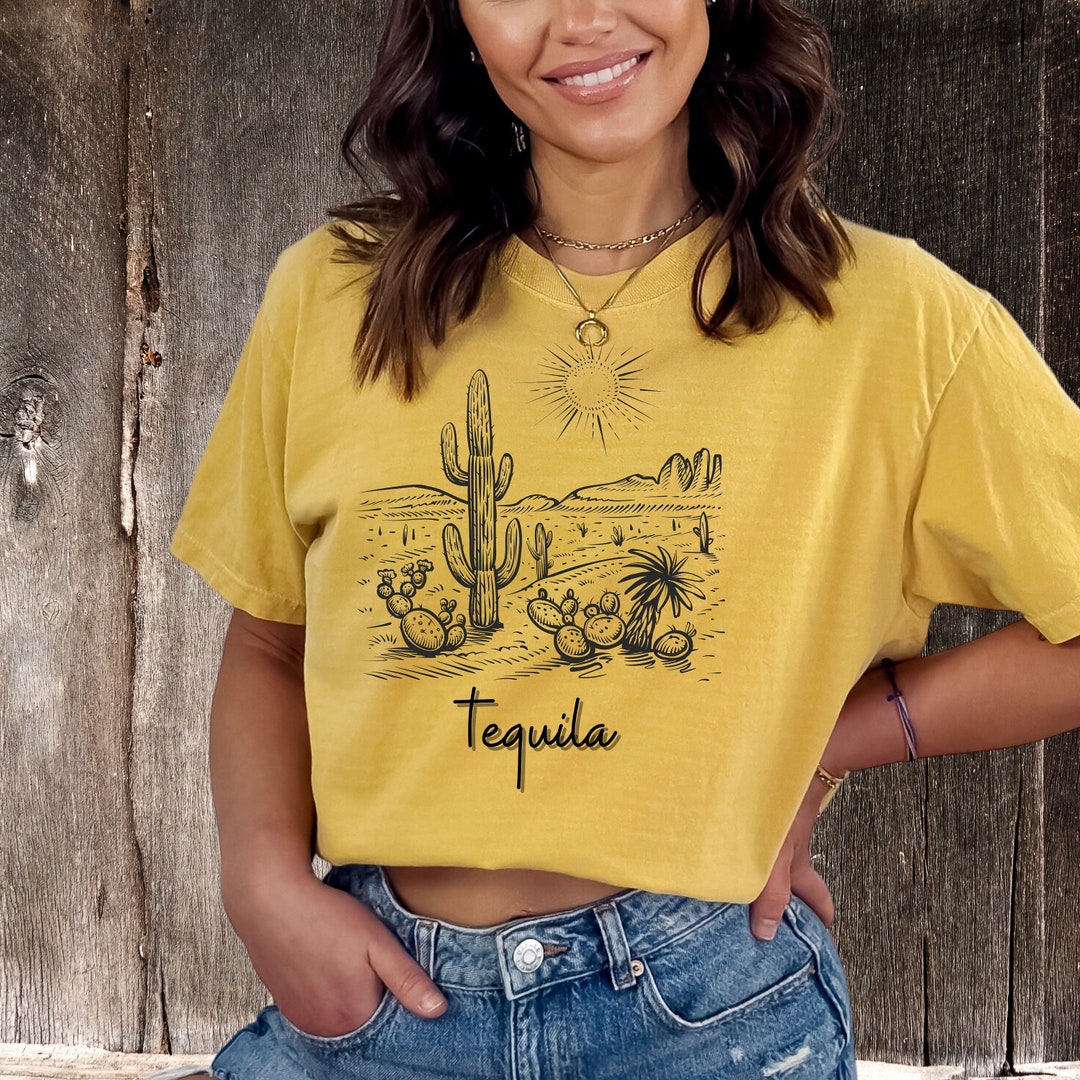 Tequila Line Drawing Tshirt | Tequila Desert Shirt Tequila Desert Line ...