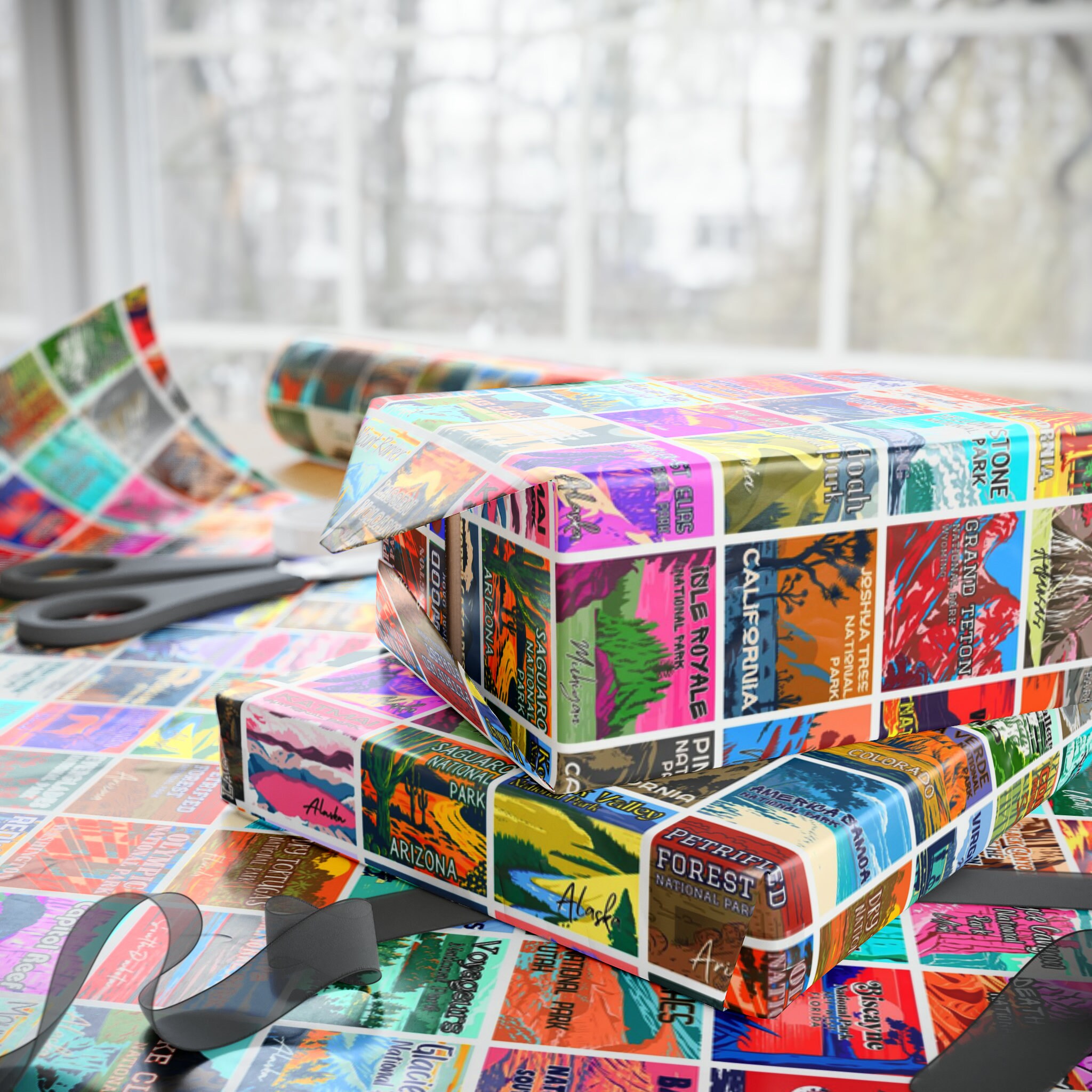 National Park Gift Wrapping Paper All 63 National Parks Gift Wrap ...