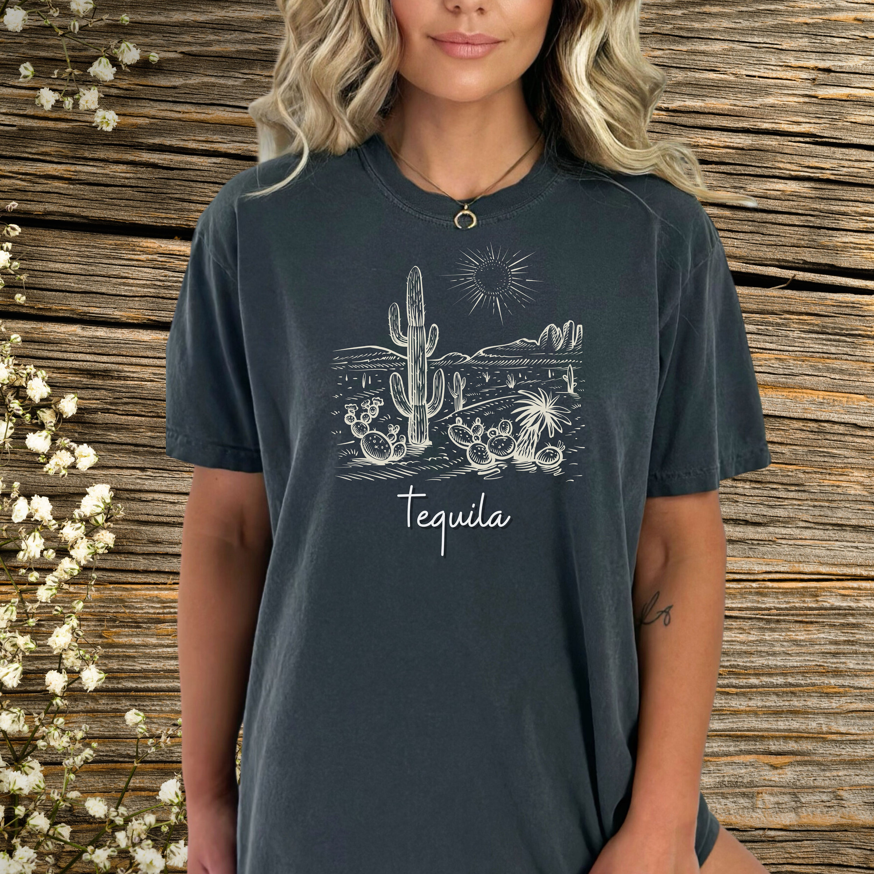 Tequila Line Drawing Tshirt | Tequila Desert Shirt Tequila Desert Line ...