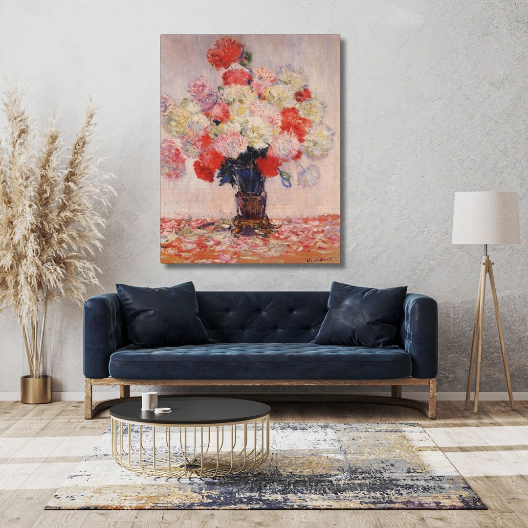 Monet Canvas Wall Art | Claude Monet Peonies in a Vase Coquette Decor ...