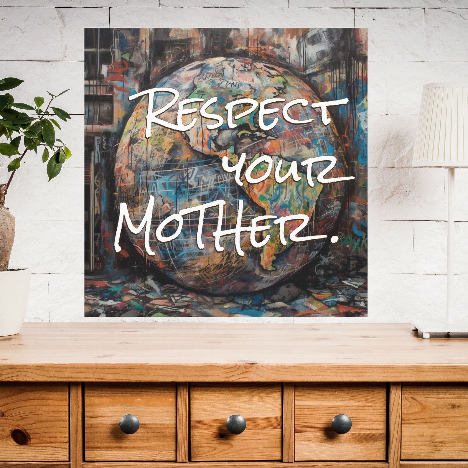 Respect Your Mother Graffiti Art Canvas | Urban Canvas Wall Art ...