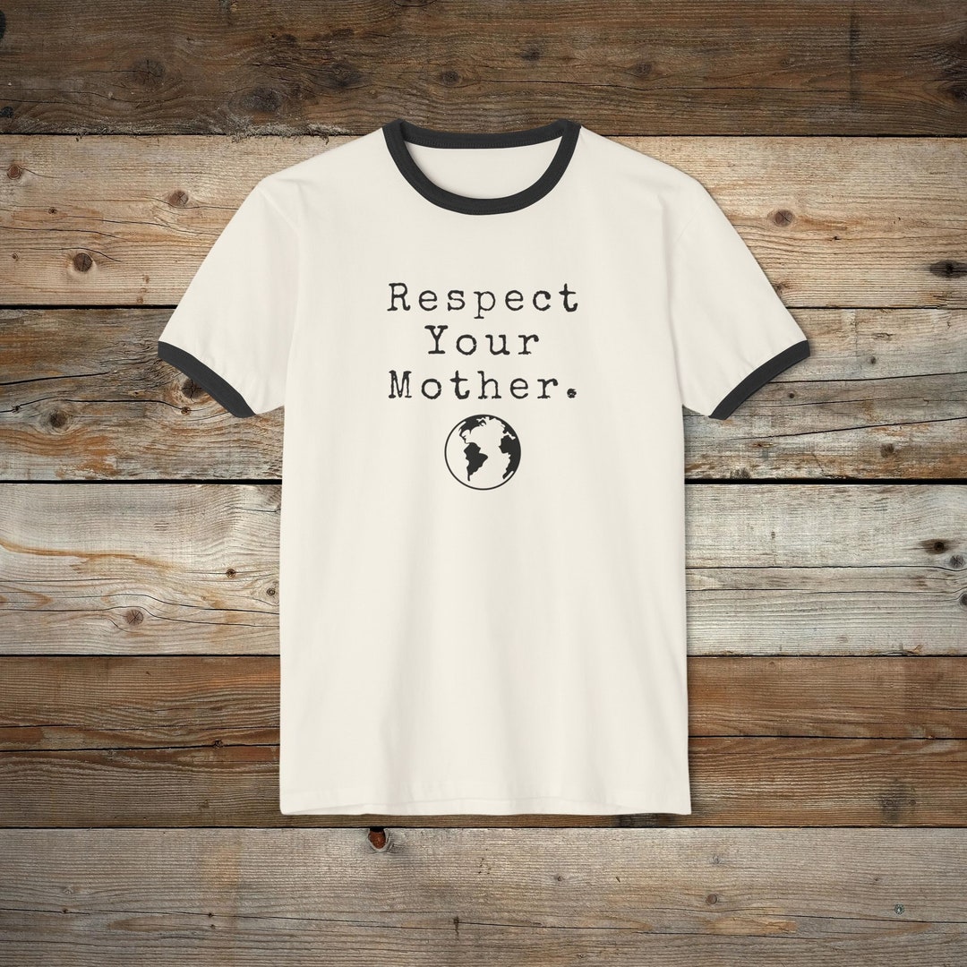 Respect Your Mother Ringer Tee Shirt | Retro Typewriter Font Ringer T ...