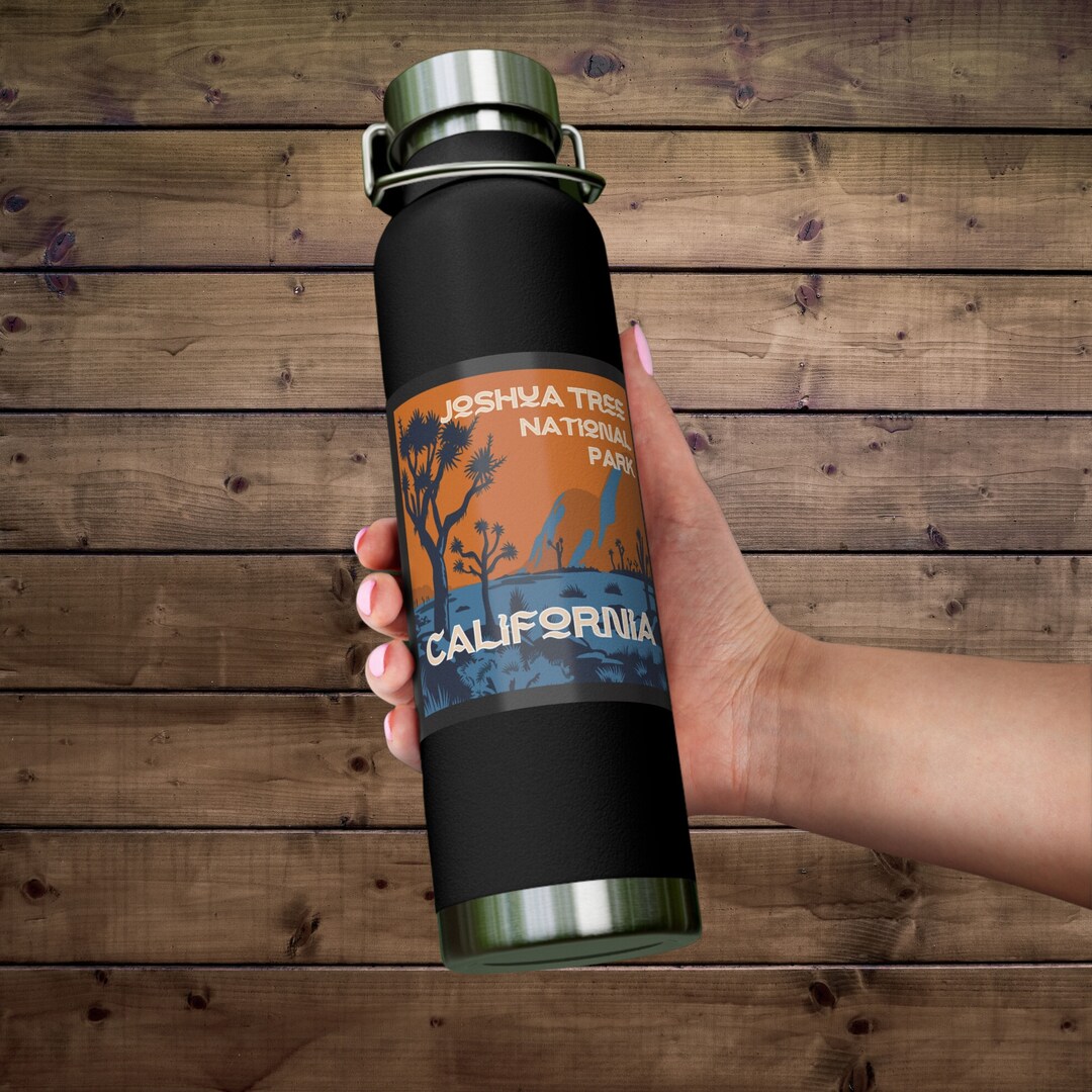 Joshua Tree California National Park Skinny Water Bottle Colorful Retro ...