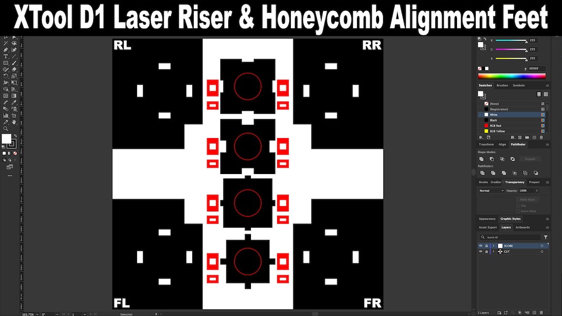 Xtool Honeycomb Alignment Feet & Adjustable Laser Riser for D1| Digital ...