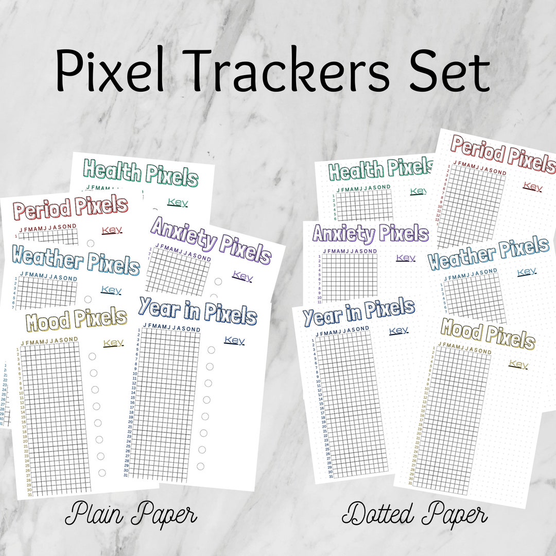 Set of 6 Pixel Trackers Printable Pixel Tracker Editable - Etsy