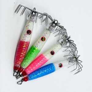 Squid Jig 1/2 Oz Weighted Jigs Handmade 30mm Wide Hook - Etsy