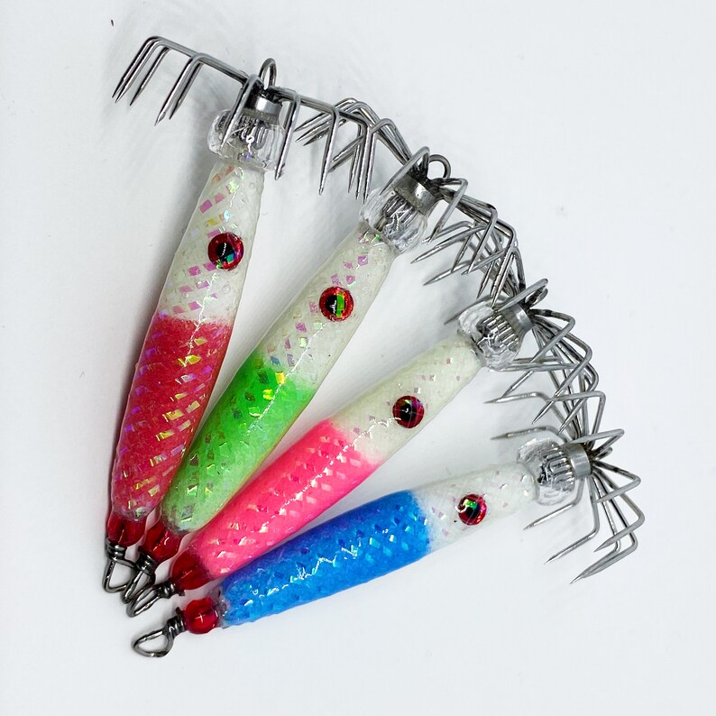 Squid Jig 1/2 Oz Weighted Jigs Handmade 30mm Wide Hook - Etsy