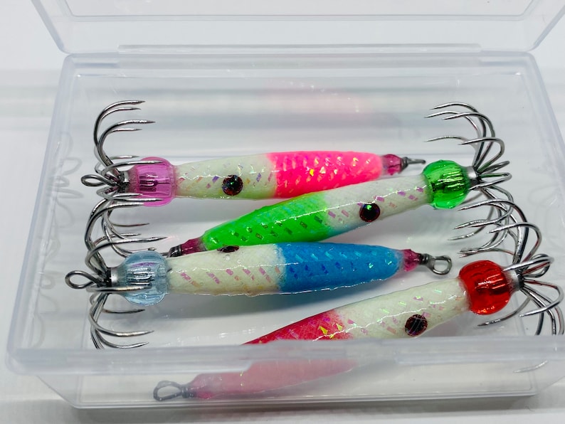 Squid Jig 1/2 Oz Weighted Jigs Handmade 30mm Wide Hook - Etsy