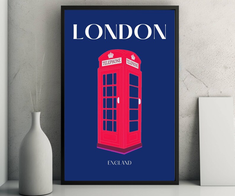 London England Travel Poster Printable Wall Art, Gallery Wall Art ...