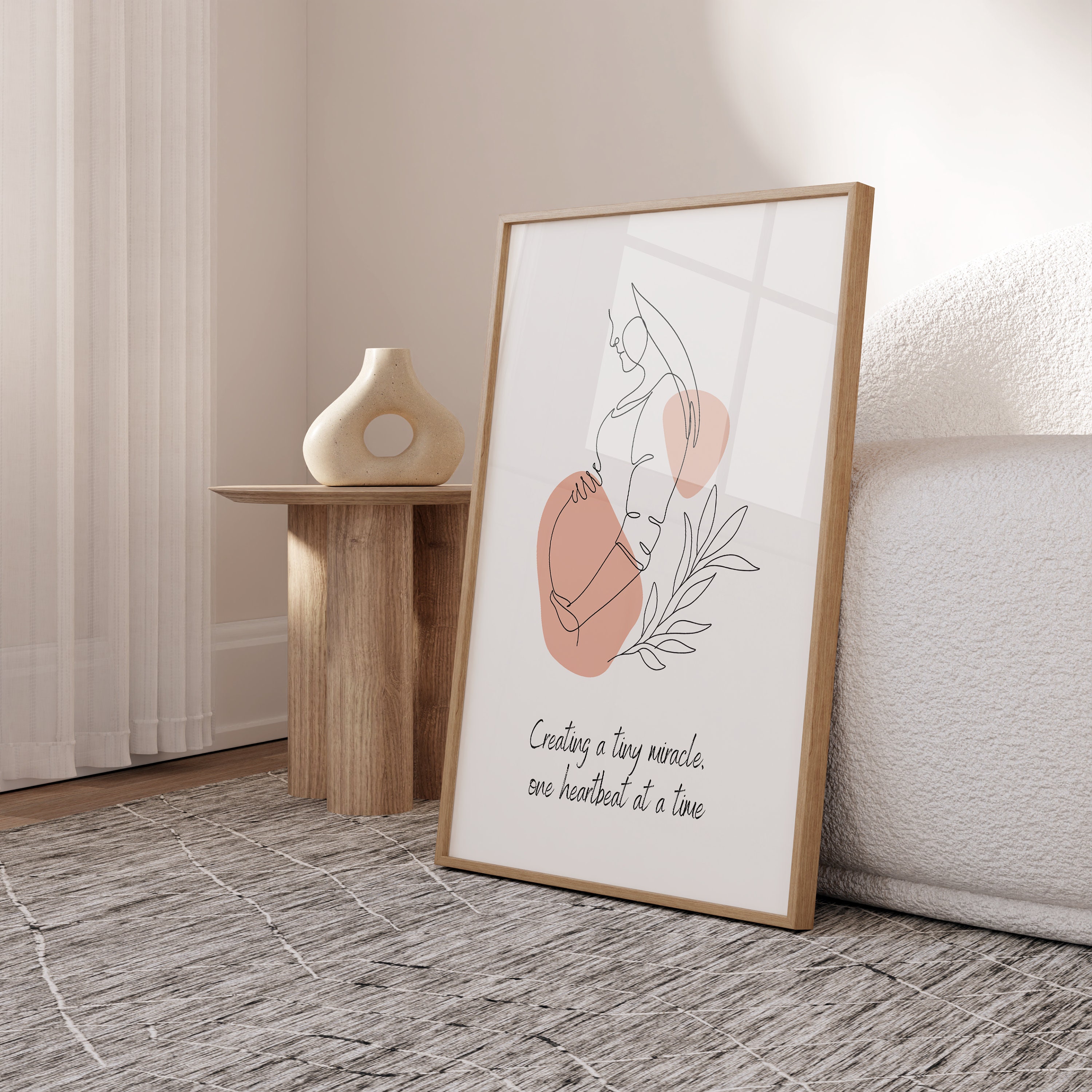 Minimalist Expecting Baby Premium Poster, Nursery Wall Decor, Midwife ...