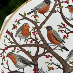 Robin Hand Embroidery Pattern and Guide | Advanced Modern Embroidery ...
