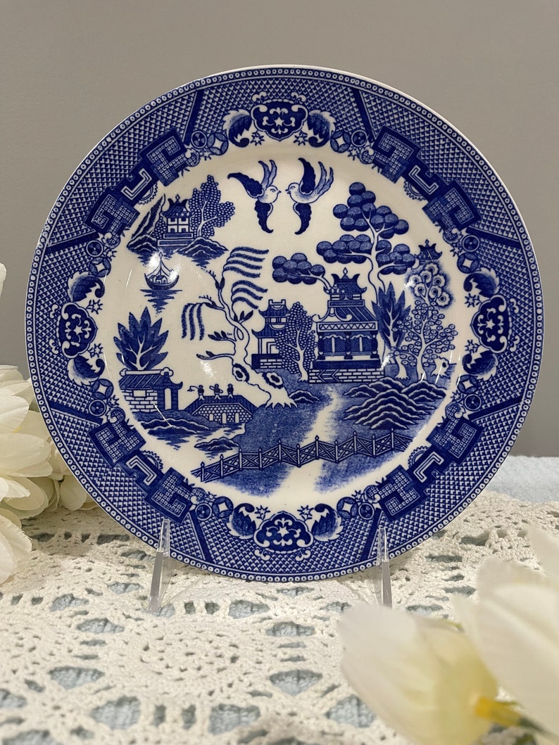 Vintage Blue Willow Transferware, Japan Blue and White Willow ...