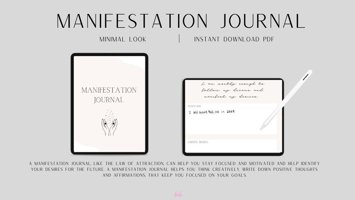 Manifestation Journal - Guide to Help You Achieve Your Dreams - Etsy