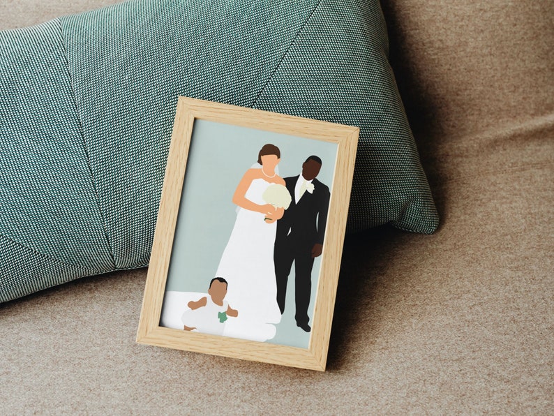 Faceless Portrait Illustration Drawing From Photo, Best Friend Gift ...