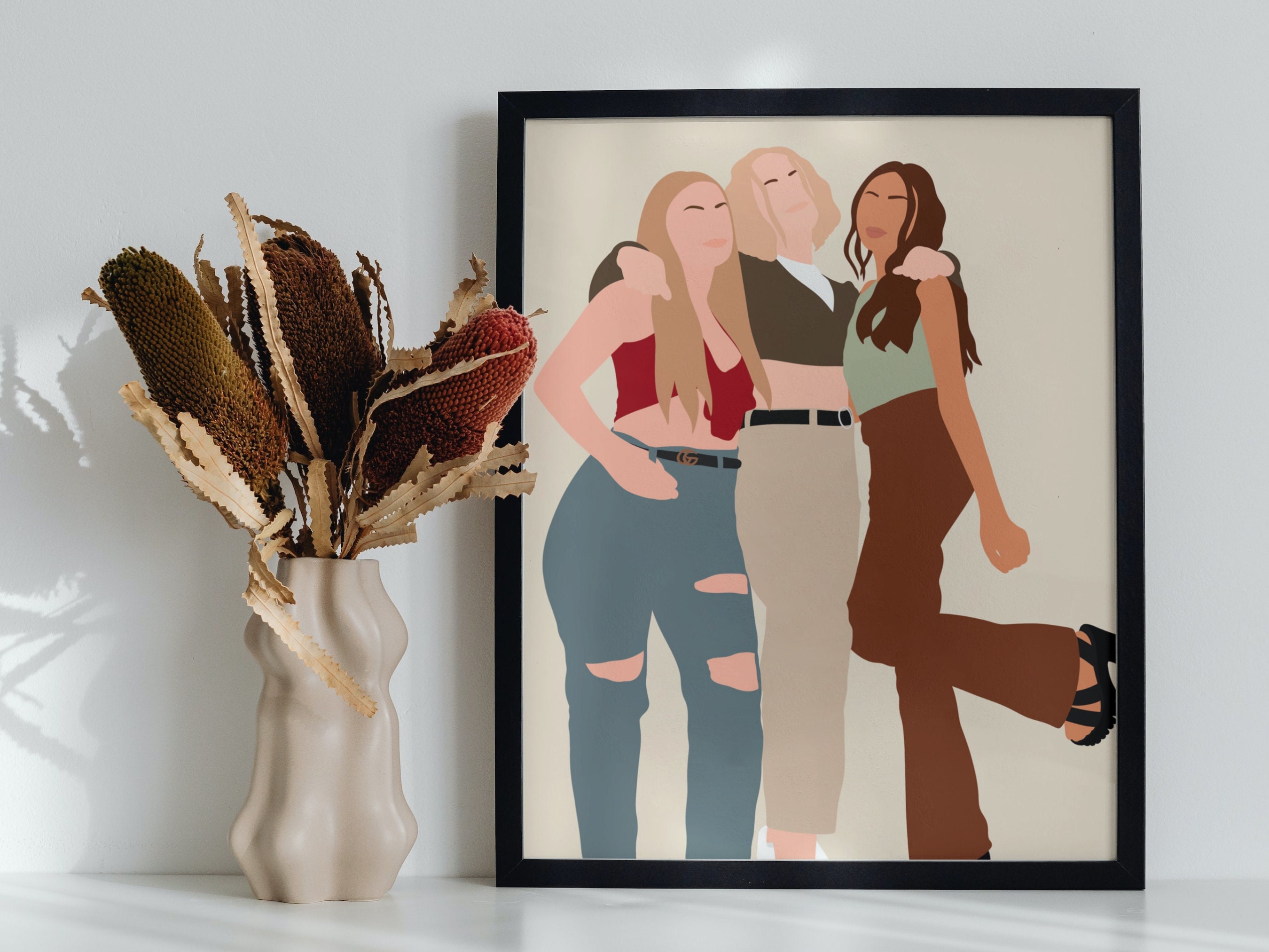 Faceless Portrait Illustration Drawing From Photo, Best Friend Gift ...