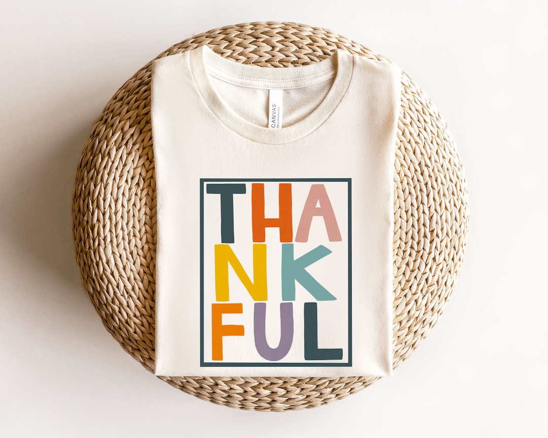Rainbow Thankful Sweatshirt, Thankful Shirt, Womens Thanksgiving ...
