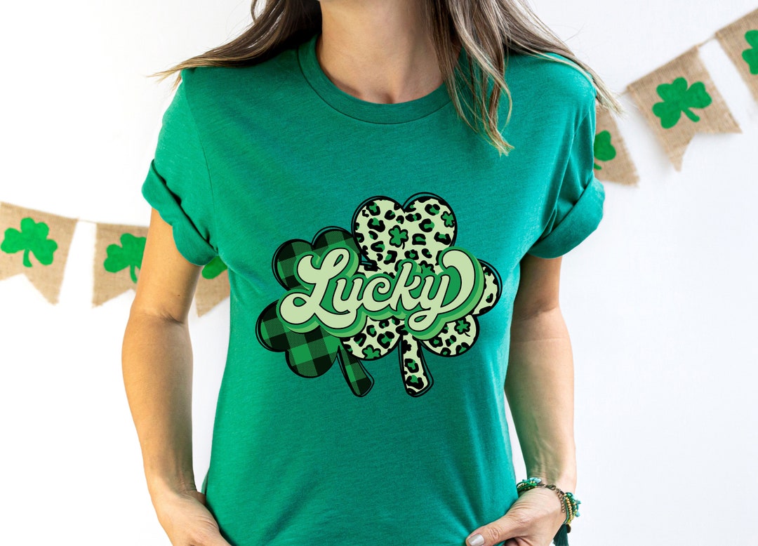 Lucky Leopard Shirt, Lucky Shamrock Shirt, Lucky Shirt, St Patricks ...