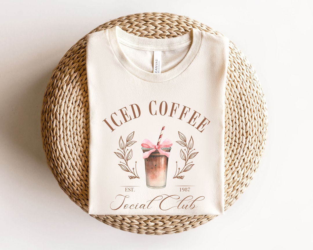 Iced Coffee Social Club T-shirt,funny Coffee Shirt,coffee Lover Gift ...