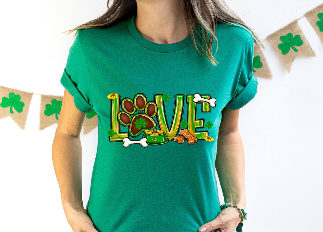 St Patrick's Day Paws Shirt, Paw Print Shirt, Dog Paw St Paddys Day ...