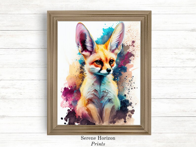 Watercolor Fennec Fox Portrait PRINTABLE Wall Art DIGITAL Art Print ...