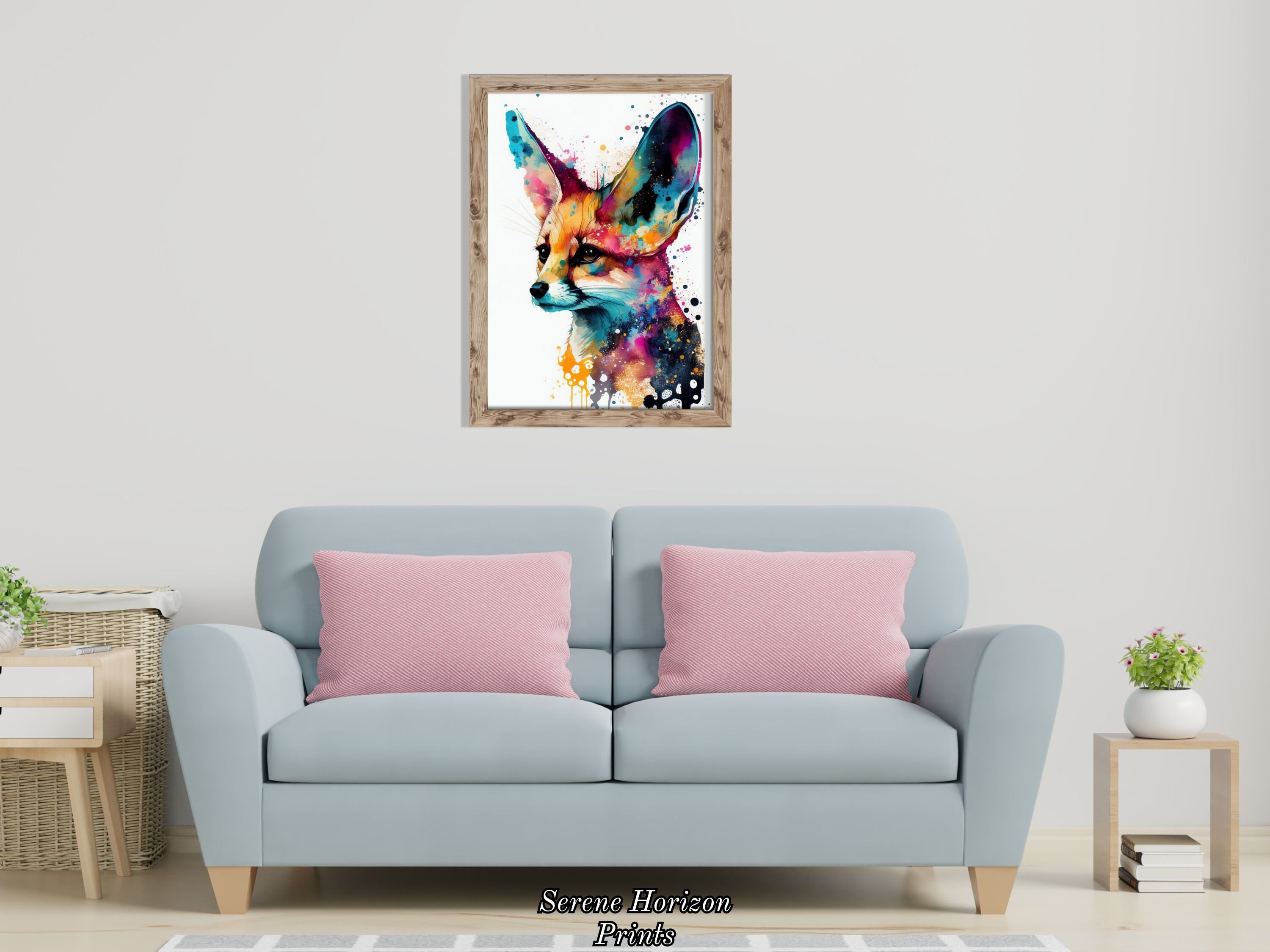 Watercolor Fennec Fox Portrait PRINTABLE Wall Art DIGITAL Art Print ...