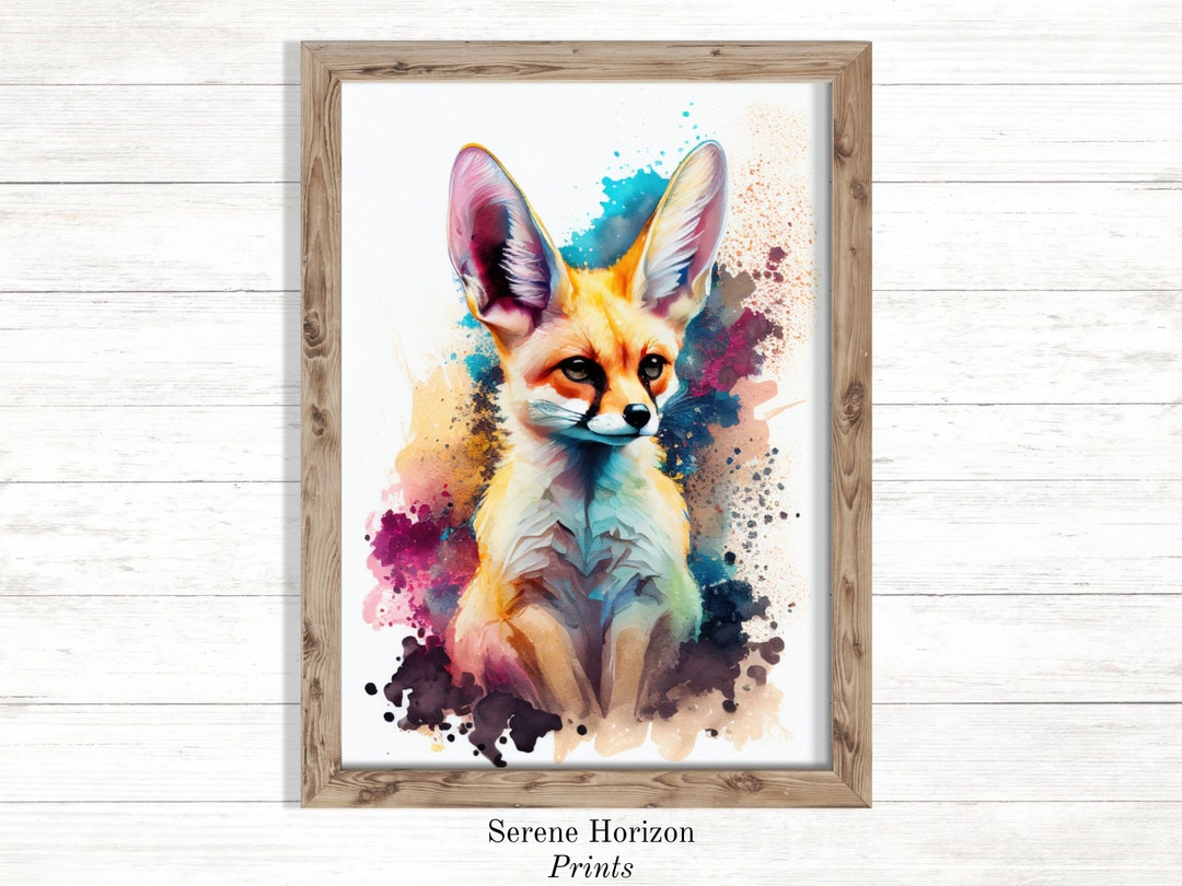 Watercolor Fennec Fox Portrait | PRINTABLE Wall Art | DIGITAL Art Print ...