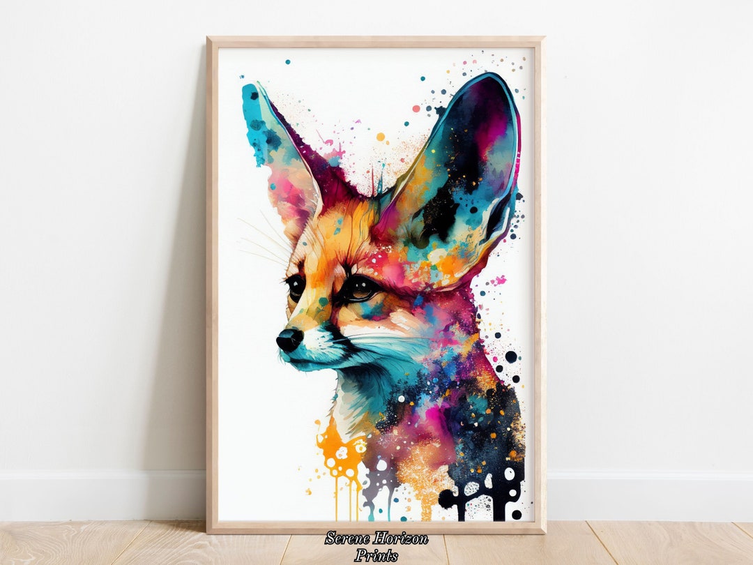 Watercolor Fennec Fox Portrait | PRINTABLE Wall Art | DIGITAL Art Print ...
