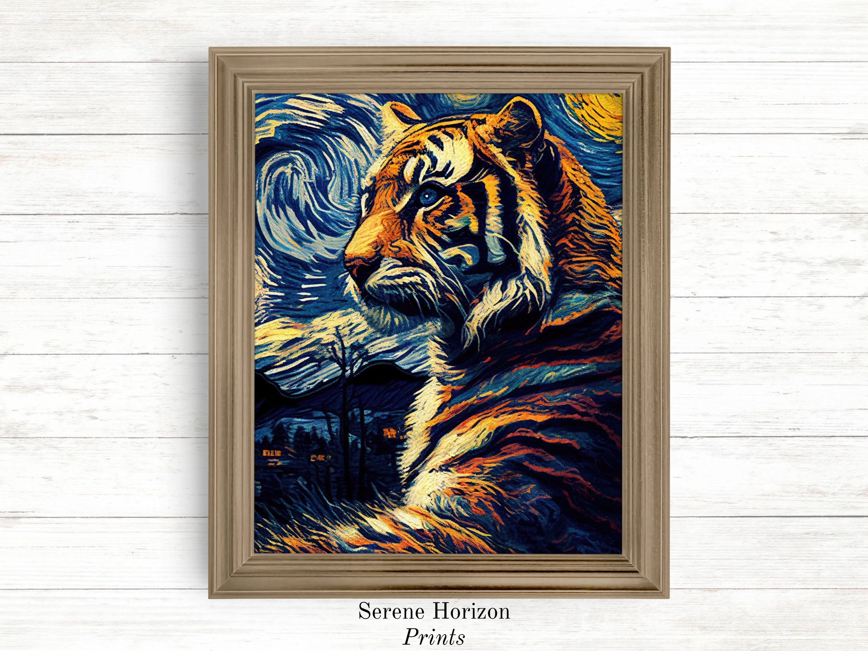 Van Gogh Inspired Tiger Portrait | Printable Wall Art | Classic Art ...