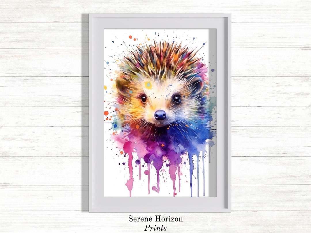 Watercolor Hedgehog Portrait | PRINTABLE Wall Art | DIGITAL Art Print ...