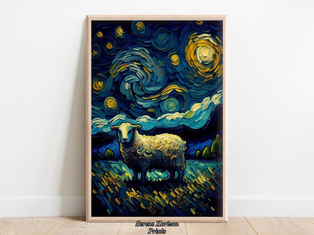 Van Gogh Inspired Sheep Portrait | PRINTABLE Wall Art | DIGITAL Art ...