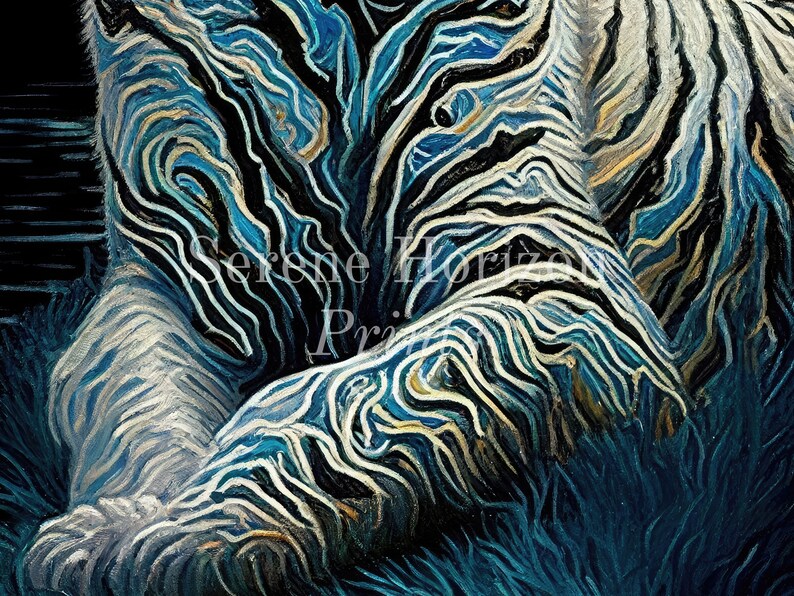 Van Gogh Inspired Tiger Portrait | Printable Wall Art | Classic Art ...