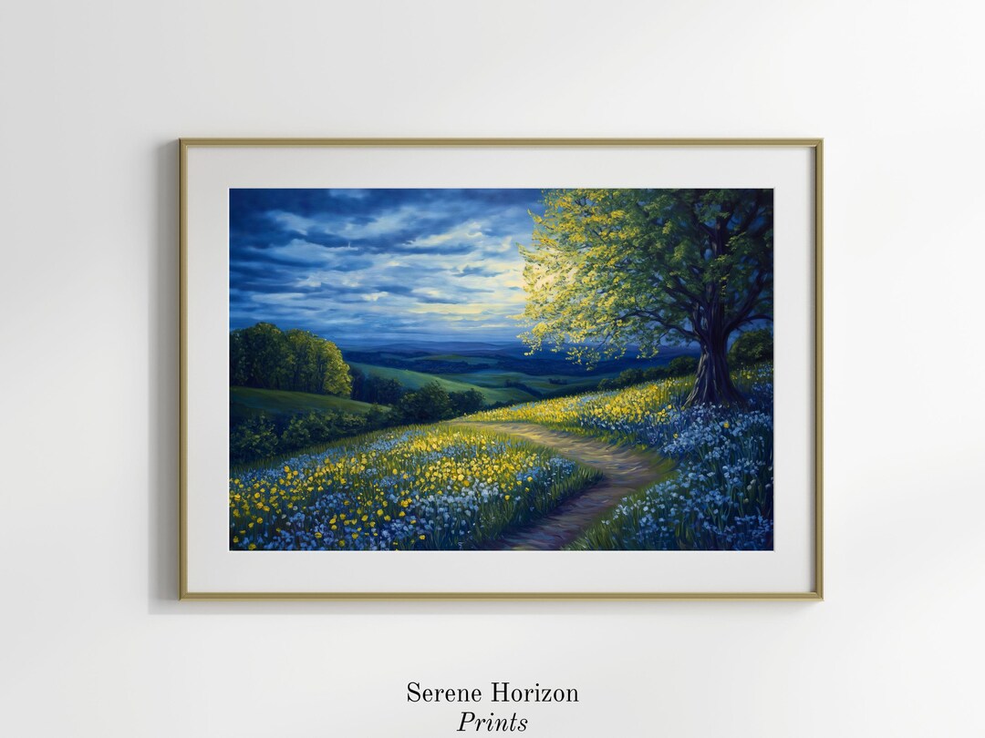 Spring Landscape Painting | PRINTABLE Wall Art | DIGITAL Art Print ...