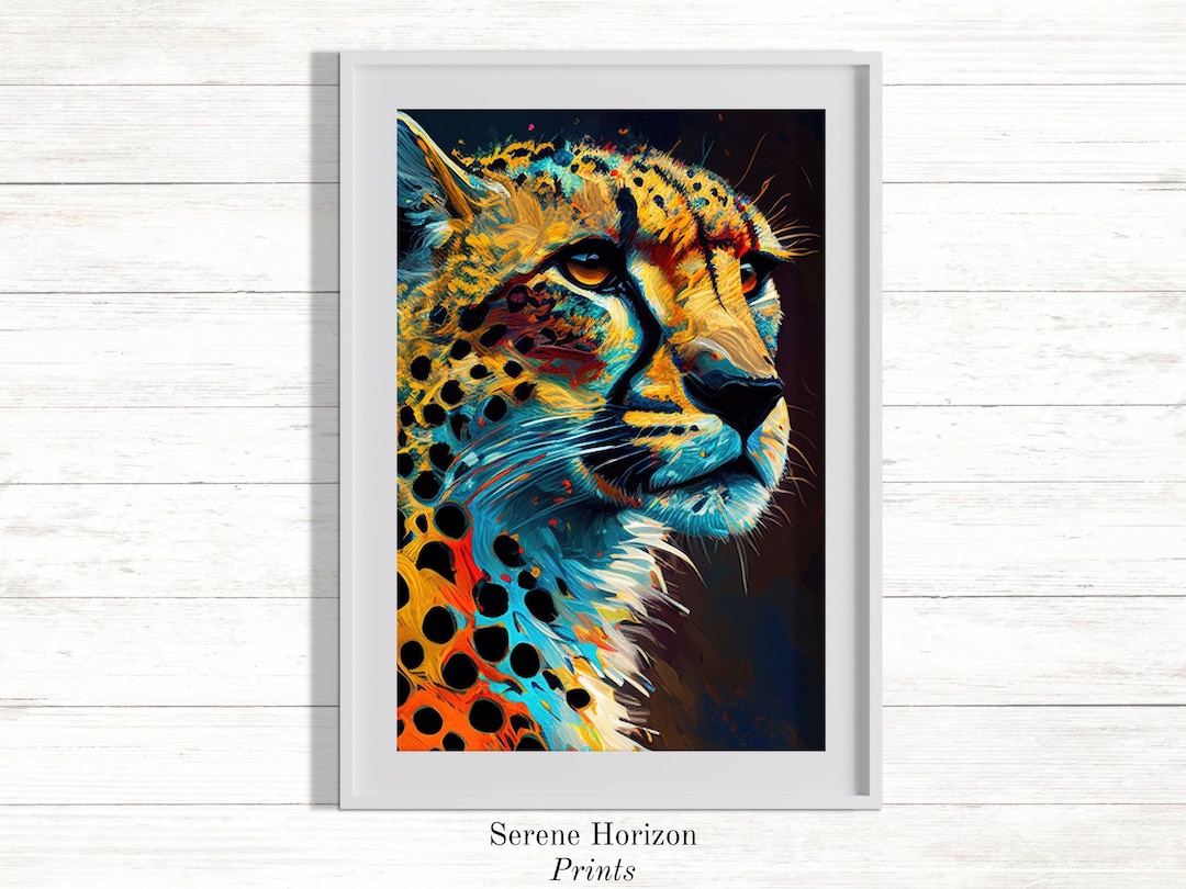 Cheetah Oil Painting | DIGITAL Art Print | PRINTABLE Wall Art | Cheetah ...