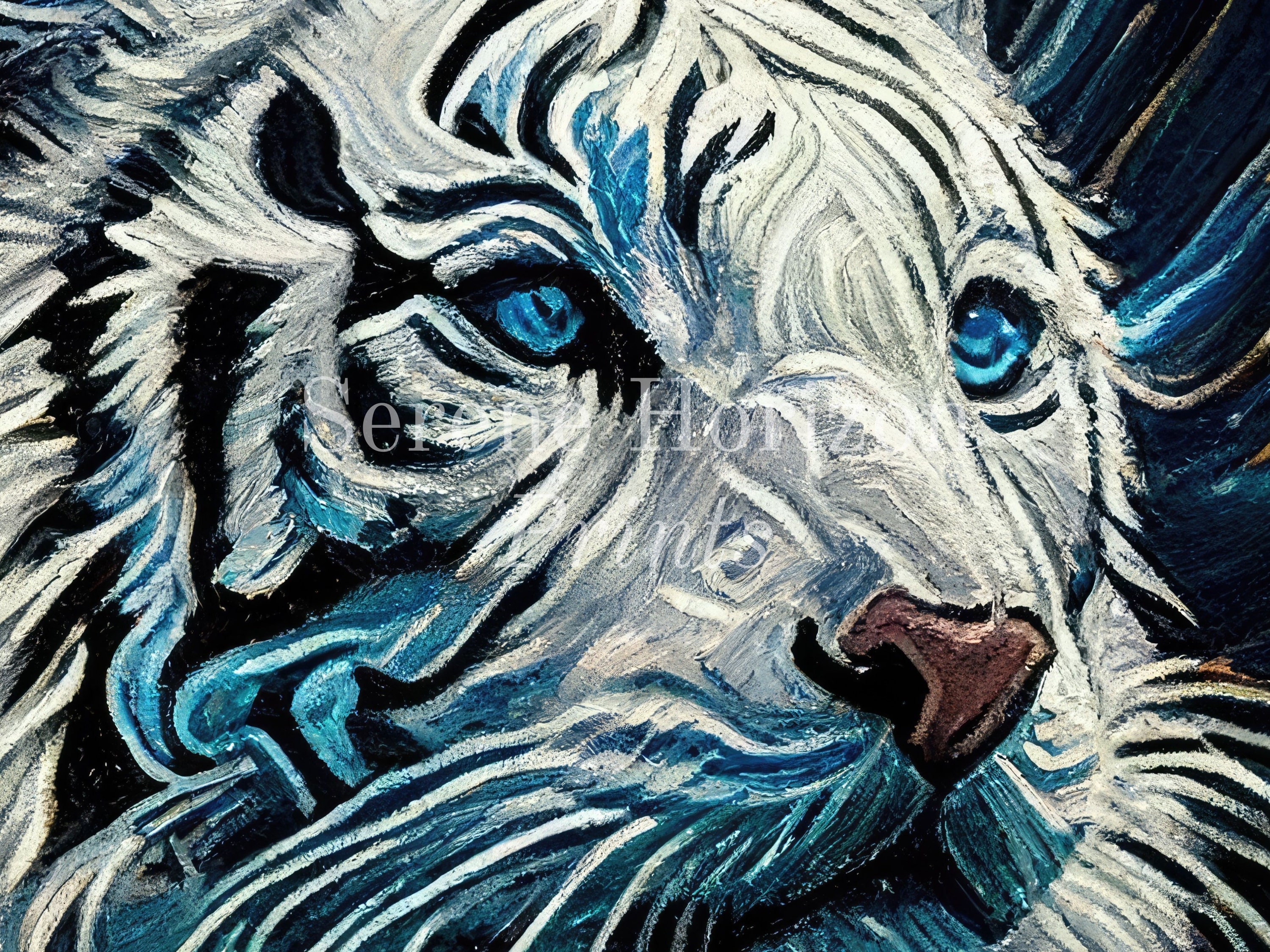 Van Gogh Inspired Tiger Portrait | Printable Wall Art | Classic Art ...