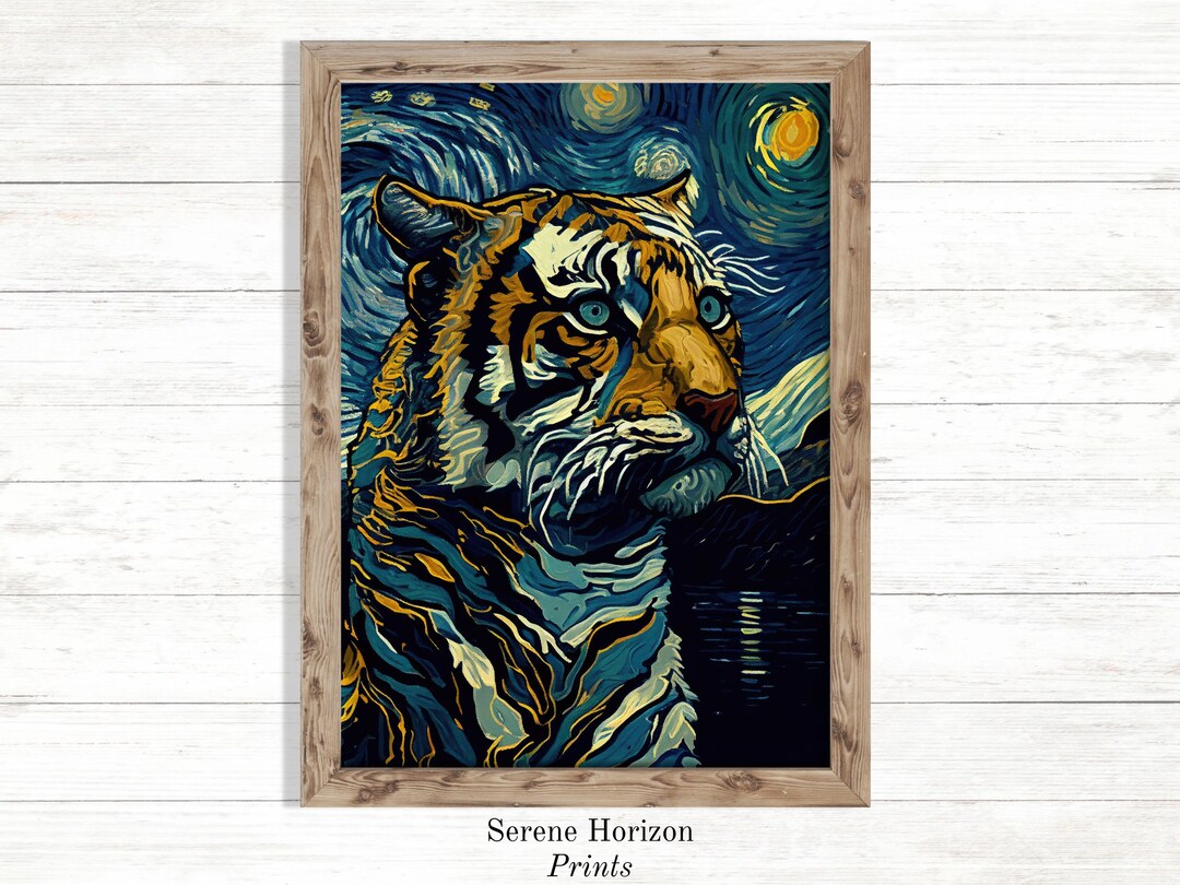 Van Gogh Inspired Tiger Portrait | Printable Wall Art | Classic Art ...
