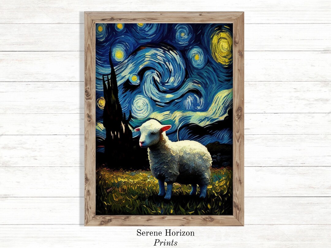 Van Gogh Inspired Sheep Portrait | Printable Wall Art | Classic Art ...