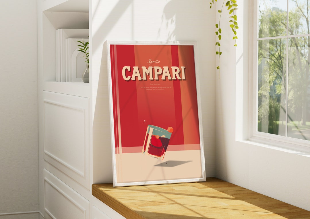 Framed Vintage CAMPARI Italian Poster, Wall Art for Cocktail Lovers - Etsy