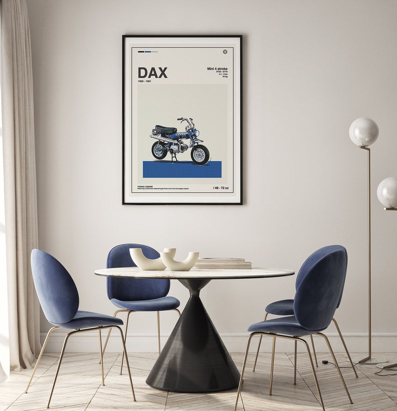 Vintage Honda Dax Mini 4 Stroke Poster Design, Ideal for Retro Bike ...